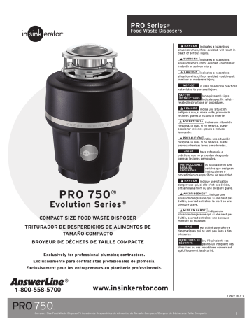 InSinkErator PRO750 Garbage Disposal User Manual | Manualzz