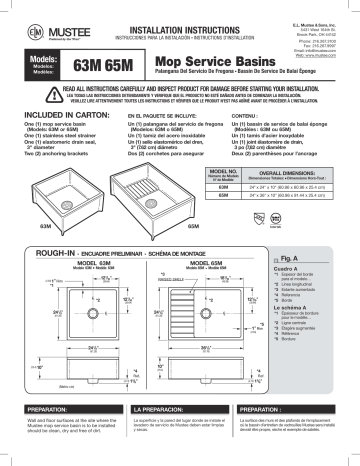 MUSTEE MUS_63M Laundry & Utility Sink Guide d'installation | Manualzz