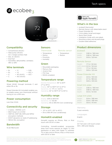 ecobee EB-STATe3-O2 Programmable Quick Start Guide | Manualzz
