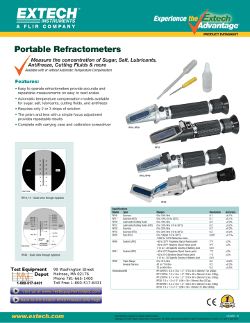 Extech RF40 Refractometer User Guide | Manualzz
