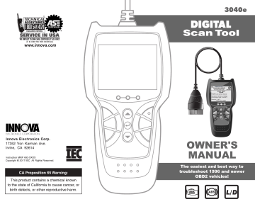 INNOVA 3040e Code Readers & Scan Tool User Manual | Manualzz