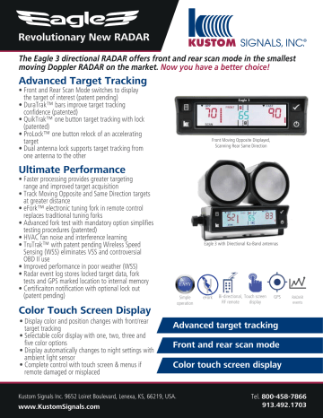 Kustom Signals Eagle 3 Data Sheet | Manualzz