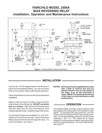 Fairchild High Flow Reversing Relay User's Manual | Manualzz