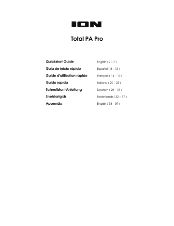 ION Total PA Pro Quick Start Guide | Manualzz