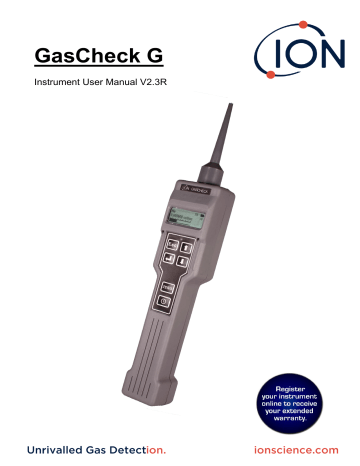 Ion Science GasCheck G leak detector Manual | Manualzz