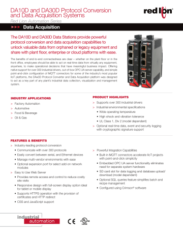 Red Lion DA10D and DA30D HMI Operator Panel Data Sheet | Manualzz
