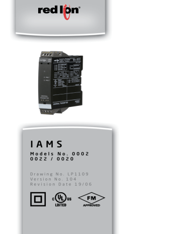 Red Lion IAMS Signal Conditioner Product Manual | Manualzz