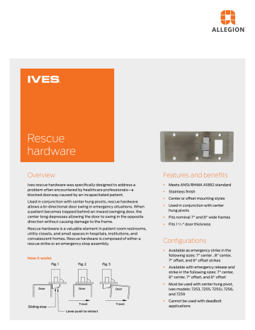 Ives Rescue Hardware Data Sheet | Manualzz