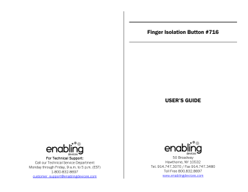 Enabling Devices 716 Finger Isolation Button Manual | Manualzz