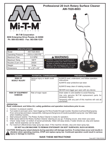 Mi-T-M Surface Cleaner El manual del propietario | Manualzz