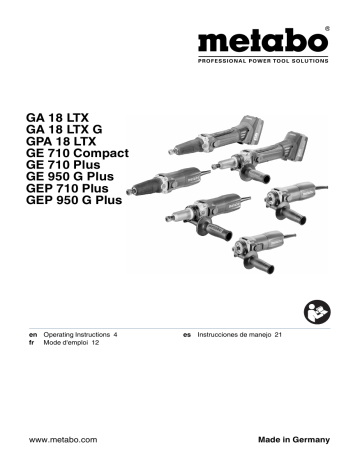 Metabo GEP 710 Plus straight grinder Operating Instruction | Manualzz