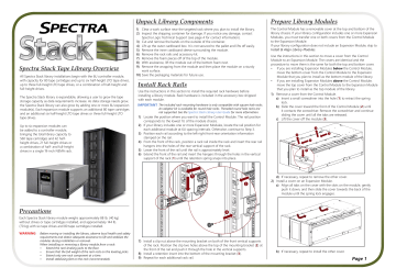 Spectra Logic Stack Quick Start Guide - Setup and Configuration | Manualzz