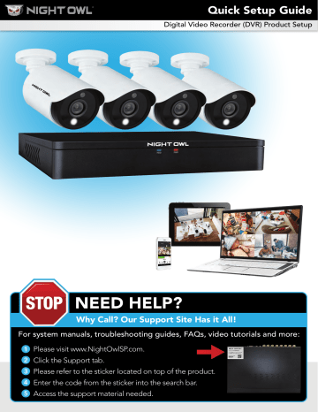Night Owl C20 DVR Series Quick Setup Guide | Manualzz