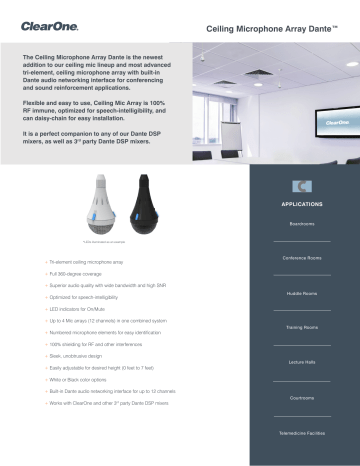 ClearOne Ceiling Mic Datasheet | Manualzz