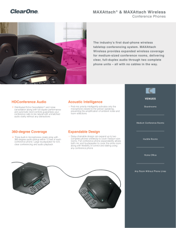 ClearOne MAXAttach/MAXAttach Wirele Datasheet | Manualzz