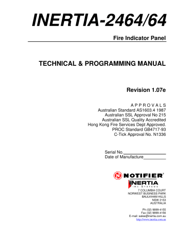 FireSense Fire Panel e Manual | Manualzz