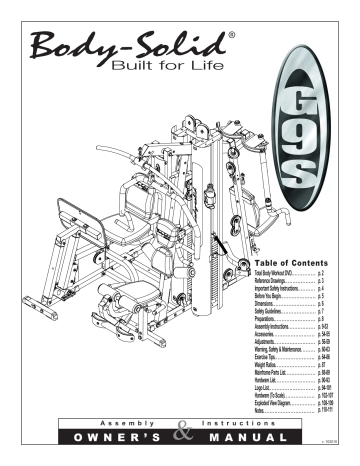 Body-Solid G9S Body-Solid G9S Two-Stack Gym Owner's Manual | Manualzz