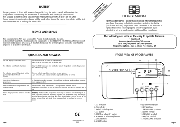 Horstmann S11 User Guide | Manualzz