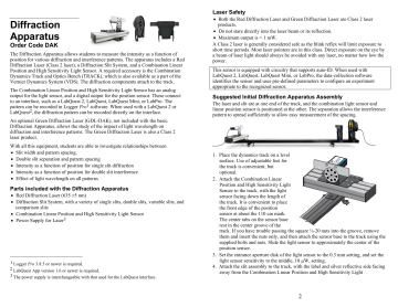 Vernier Diffraction Apparatus Manual | Manualzz