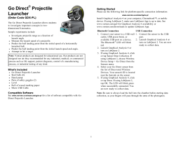 Vernier GDX-PL Go Direct Projectile Launcher User Manual | Manualzz