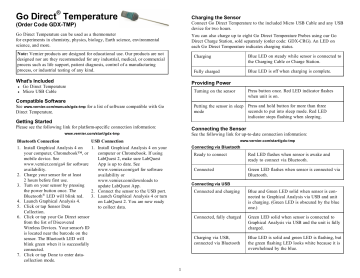 Vernier GDX-TMP Go Direct Temperature Probe User Manual | Manualzz