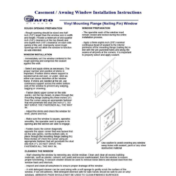 TAFCO WINDOWS 107 in. x 48 in. Vinyl Casement Window installation Guide ...