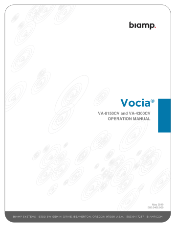 Biamp Vocia VA-4300CV/VA-8150CV Manual | Manualzz
