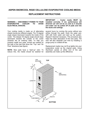 Aspen Snow Cool PF-65-8 Mastercool Replacement Media for 6,800 CFM ...