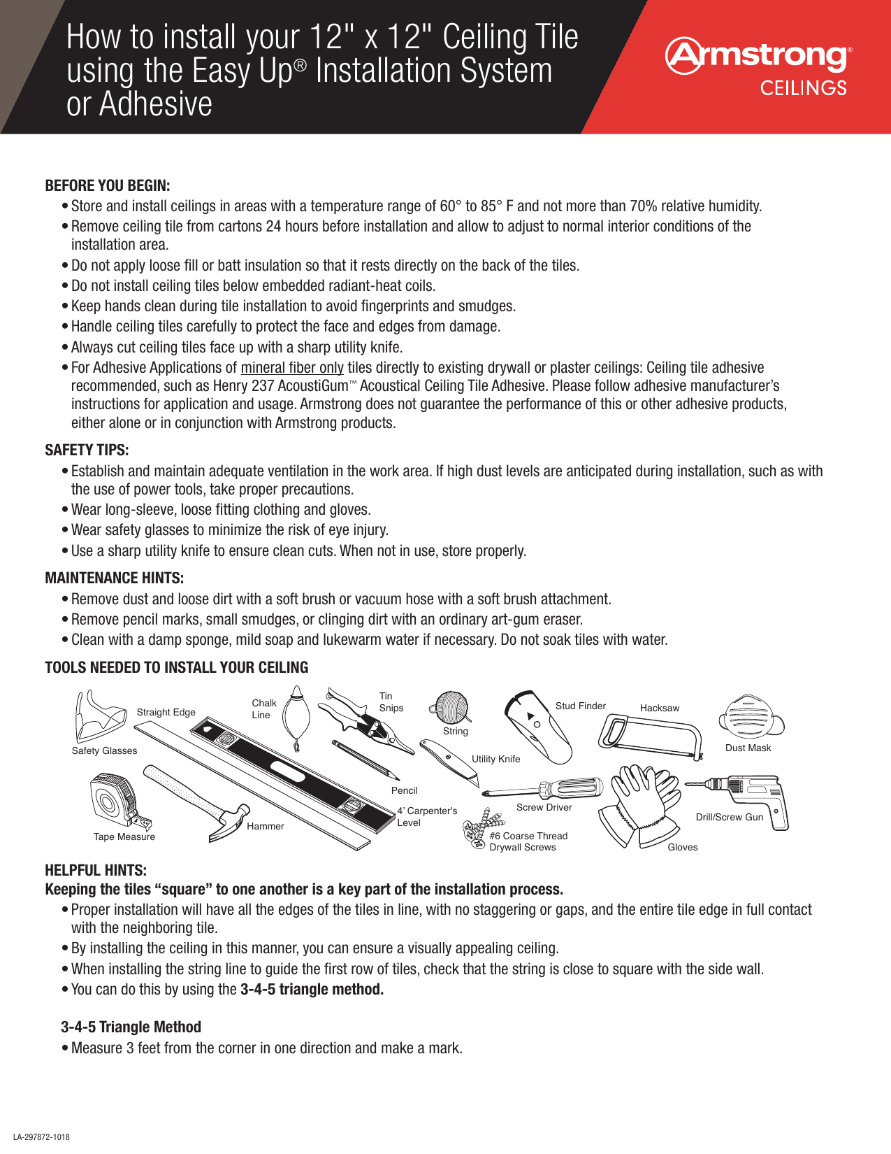 Armstrong Ceiling Tile Installation Instructions | Shelly Lighting