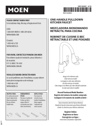Moen 87233SRS - User guide, User manual, Specification