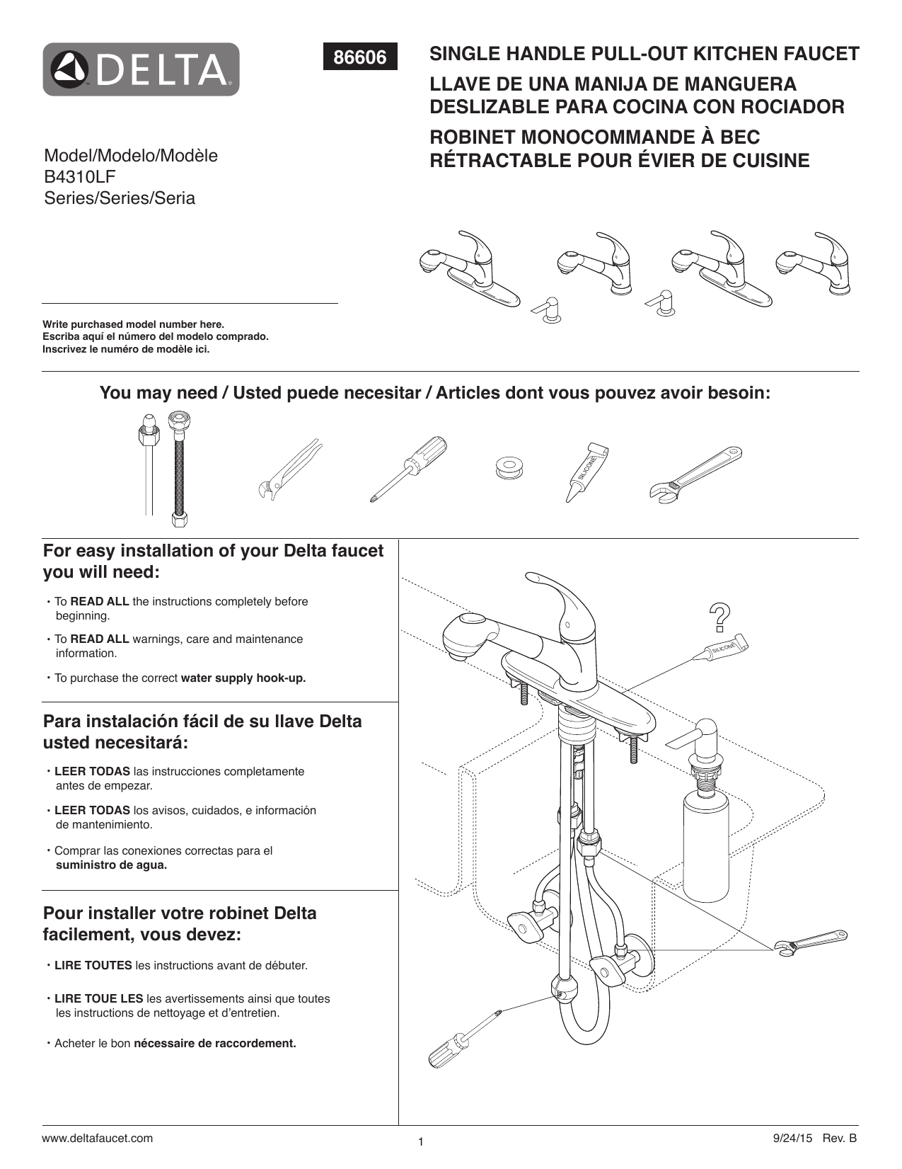 Delta B4310LF-SD, B4310LF-SS Installation guide | Manualzz