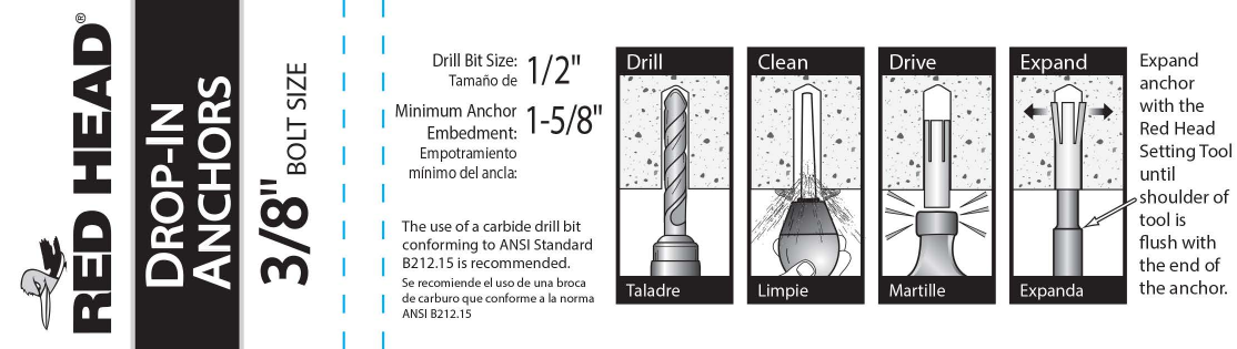 Red Head 50125 1-5/8-in x 3/8-in Drop-In Anchors Installation Guide ...