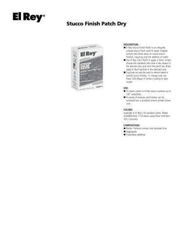 El Rey 1442-00127 8-lb Hacienda Stucco Color Mix Installation Guide ...