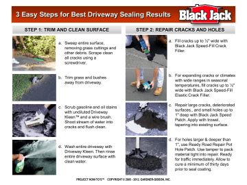 BLACK JACK 6460-9-20 Speed-Patch 10-lb Asphalt Patch Guide | Manualzz
