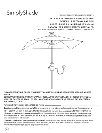 Simply Shade UB3821326RRLD-LS Red Market Pre-lit 7-ft No-tilt ...