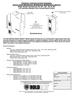 Holdrite QS-E30 - Instructions, Manual, Specification | manualzz.com