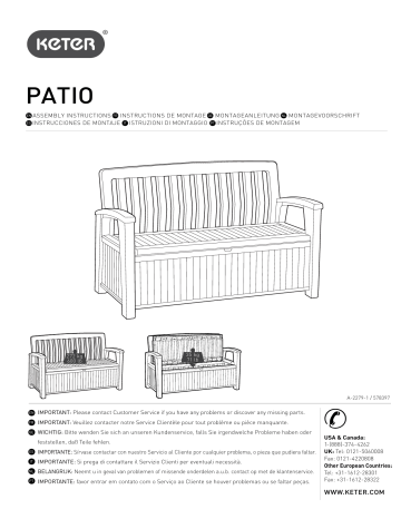 Keter Patio Bench User Guide | Manualzz