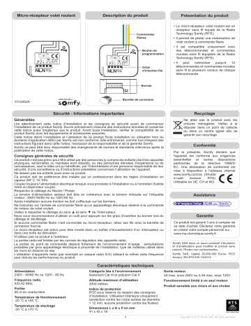 Telecommande Somfy Volet Roulant Mode Demploi