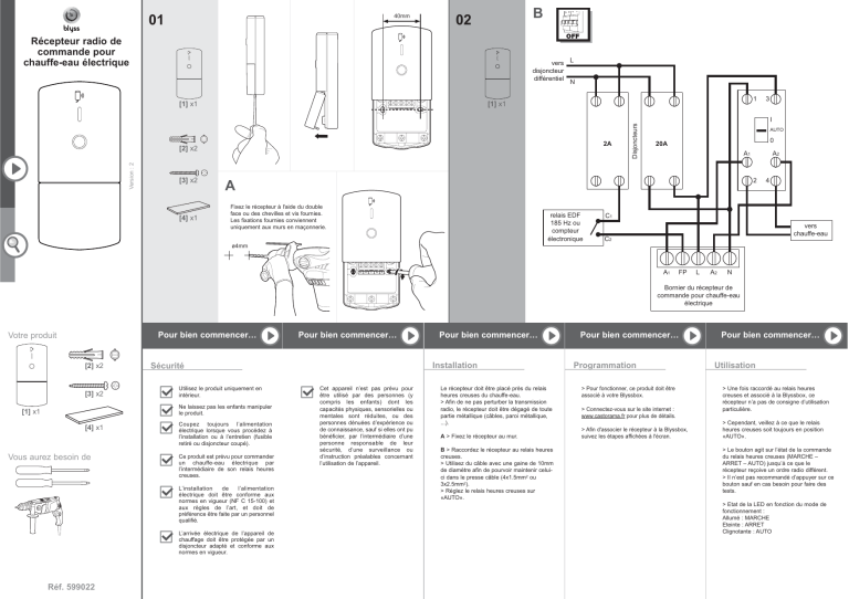 Blyss Liveez Récepteur de commande Blyss - Chauffe-eau électrique User ...