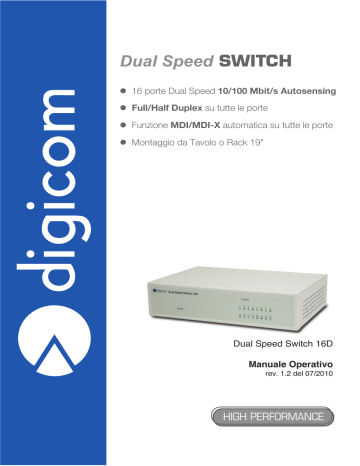 Digicom Dual Speed Switch 16D Manuale utente | Manualzz