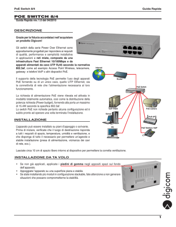 Digicom PoE Switch 8/4 Manuale utente | Manualzz