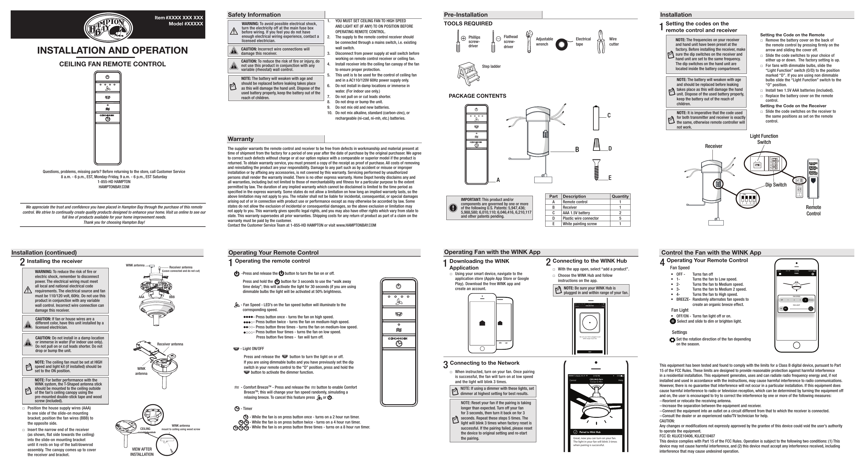 Wink Enabled White Universal Ceiling Fan Premier Remote Control ...