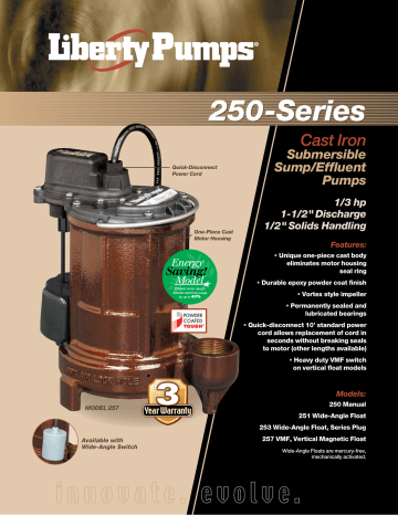 Liberty Pumps 257 250 Series 1/3 HP Submersible Sump Pump Product ...