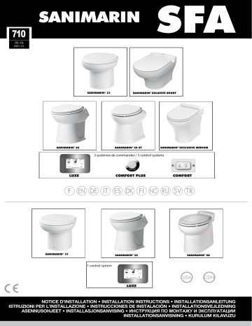 Saniflo Sanimarin 48 1-Piece 2.9 GPF Dual Flush Elongated Bowl 12-Volt Macerating Toilet System ...