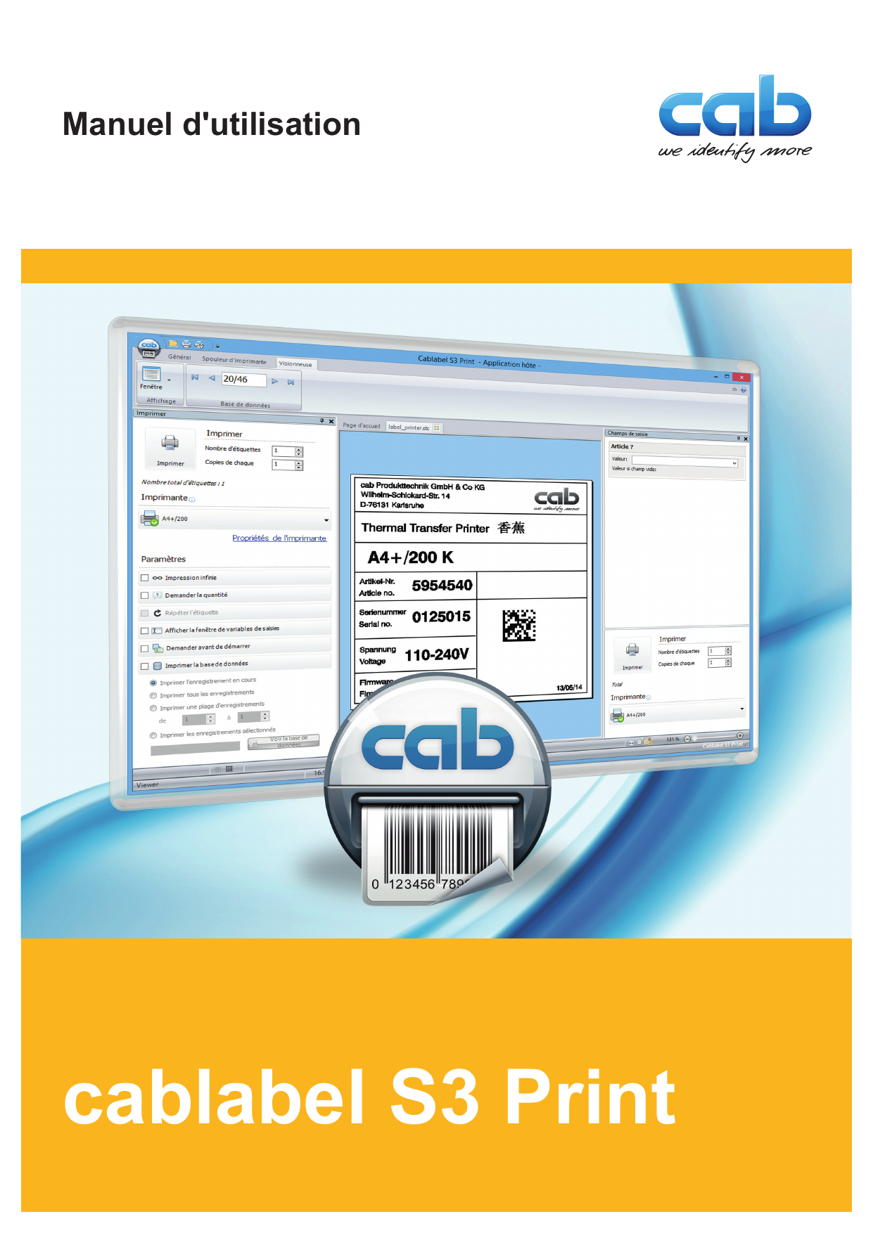 CAB cablabel S3 Mode d'emploi | Manualzz
