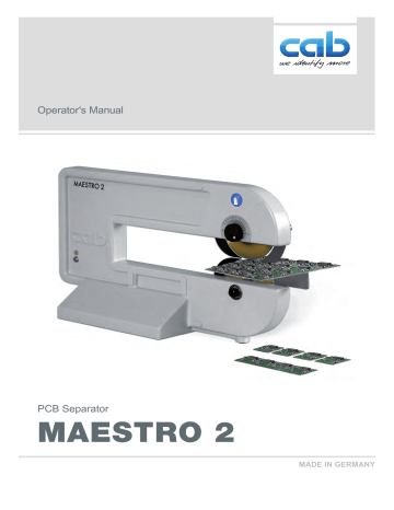 CAB MAESTRO 2, 2M Operation Manual | Manualzz