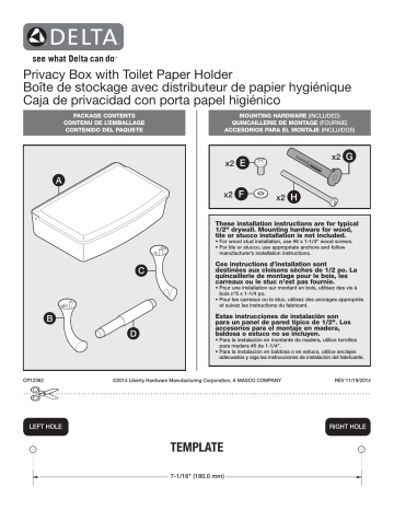 Delta Toilet Paper Holder installation Guide | Manualzz
