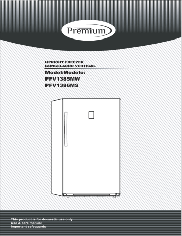 PREMIUM 13.8 cu. ft. Frost Free Upright Freezer Manual | Manualzz