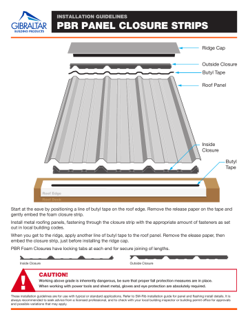 Construction Metals PBRCLSIN-EA 3 ft. Inside Closure Strip Foam PBR ...