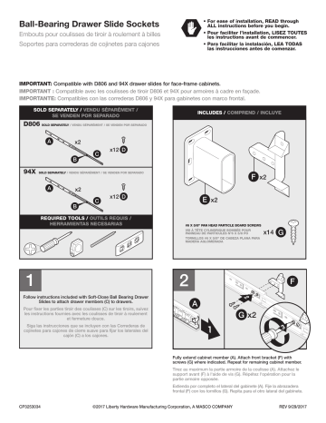 Everbilt D806SEE-W-CP Face Frame Socket Set Installation Guide | Manualzz